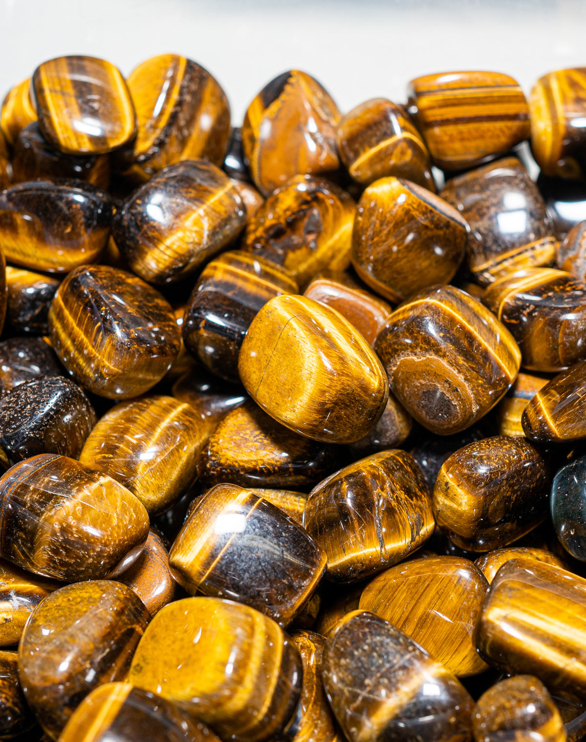 Tiger's Eye Tumbled Crystals Set of 3 (1 Inch) | Frankie and Myrrh