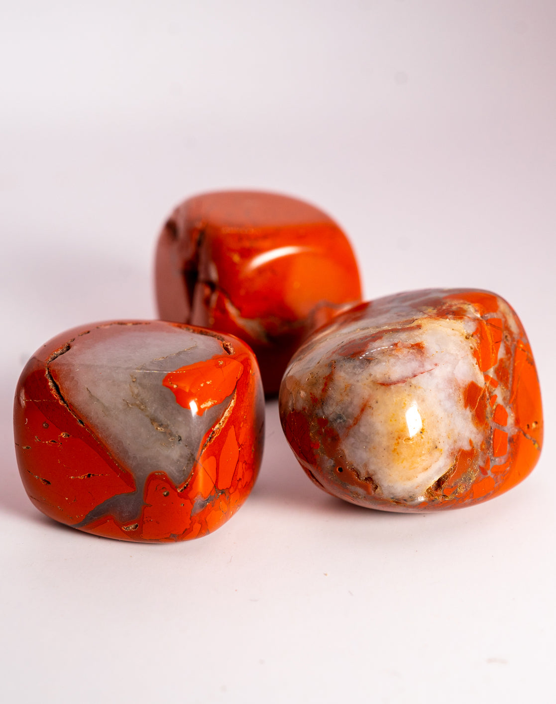 Red Jasper Tumbled Crystals Set of 3 (1 Inch) | Frankie and Myrrh